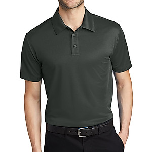 Joe's USA Men's Tall Short Sleeve Moisture Wicking Polo Shirt-3XLT-SteelGrey