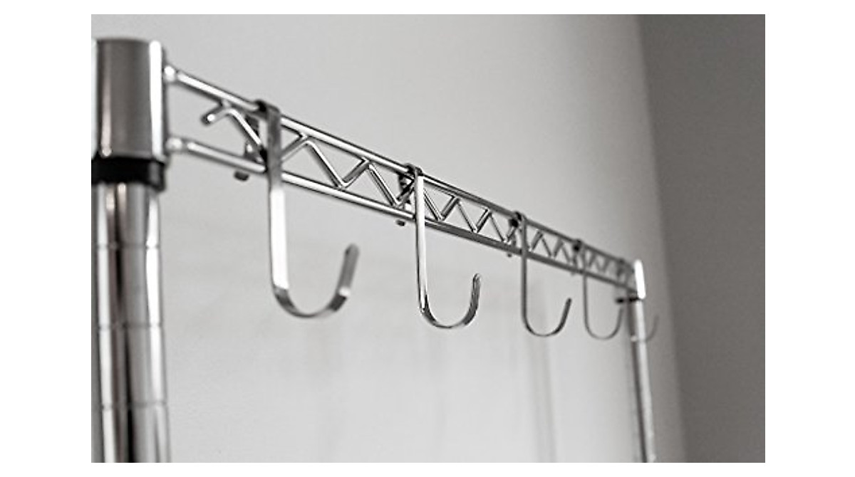 Omega Chrome Large Snap-On Hook | Heavy-Duty NSF Certified Storage Solution