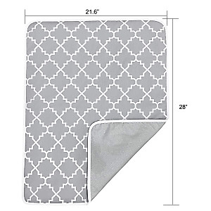 Neccom Ironing Mat with Silicone Pad Heat Resistant Ironing Blanket, Thick Portable Travel Ironing Pad for Table Top, Washer and Dryer, Cotton Ironing Padding Pack in Drawstring Bag 28"x21.6"