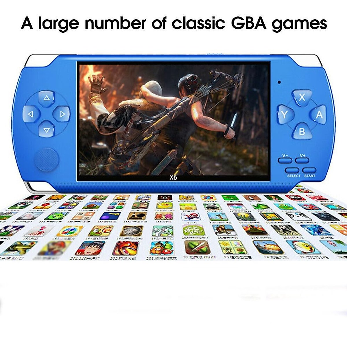 IZENGATE Blue Color X6 8GB 128-bit 10000+ Games 4.3inch Retro Handheld Video Game Console Support Music Video with Camera, Toy, Toys, Game, Game Player