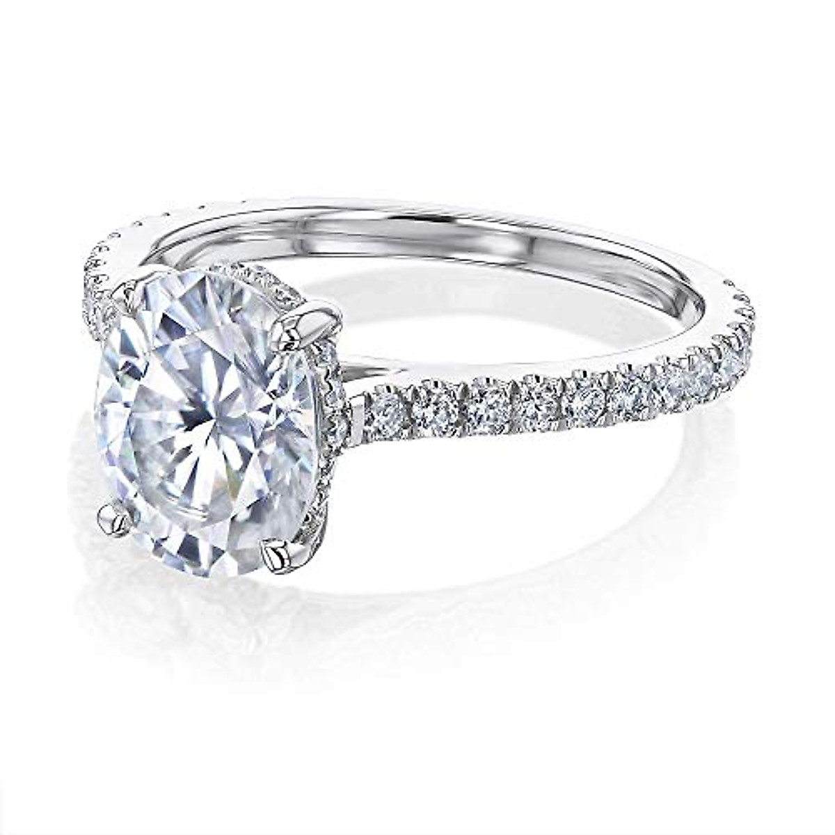 Kobelli 2.1ct Oval Forever One Moissanite Drop Halo Ring - white-gold / 6.0