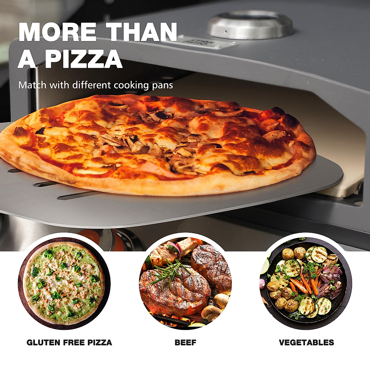 STAR PATIO Pizza Oven for Grill - Portable Grill Top Pizza Oven with Pizza Stone, Pizza Peel and Thermometer - Home Backyard Pizza Maker for Charcoal Grill, Gas Grill, PZB-002