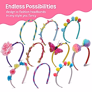 Pretty Me Headband Making Kit for Girls - Make Your Own Fashion Headbands for Kids - DIY Hair Accessories Set - Arts & Crafts Gift for Ages 5-12 Year Old Girl - Little Children's Art & Craft Gifts