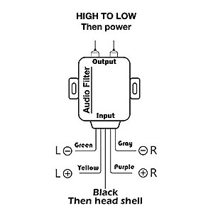 Car Stereo Audio Speak Signal Hi-Low Converter for Auto Amp Subwoofer Amplifier CD Player High to Low Adapter