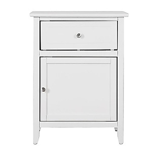 Glory Furniture Izzy 1 Drawer 1 Door Nightstand in White