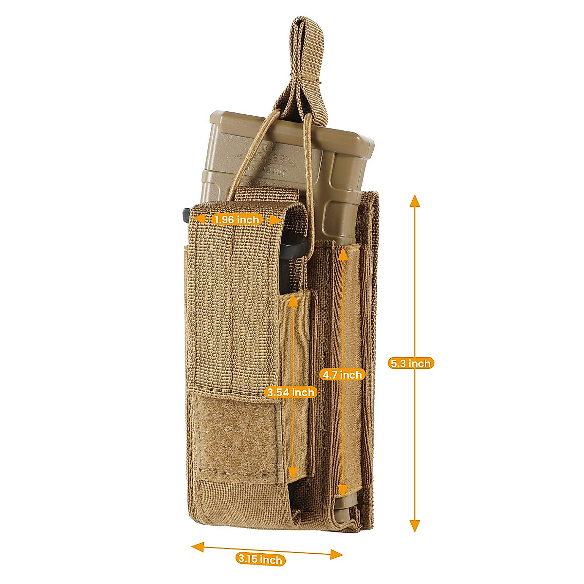 FRTKK Molle Mag Pouch, Open Top Single/Double/Triple Magazine Pouch Holder Carrier for M4 M16 AK AR Glock M1911 92F 9mm