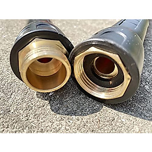 SANFU Hybrid Lead In Garden Hose 5/8 IN(15.5 x 20.8mm). X 10 FT, 200PSI, Heavy Duty, Lightweight, Flexible with Swivel Grip Handle and 3/4" GHT Solid Brass Fittings, RED(10')