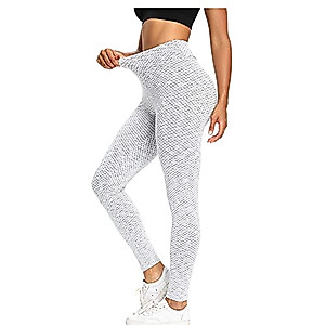 Bblulu Women's Ruched Butt Lifting Leggings High Waist Yoga Pants Tummy Control Stretchy Running Pant Textured Booty Tights