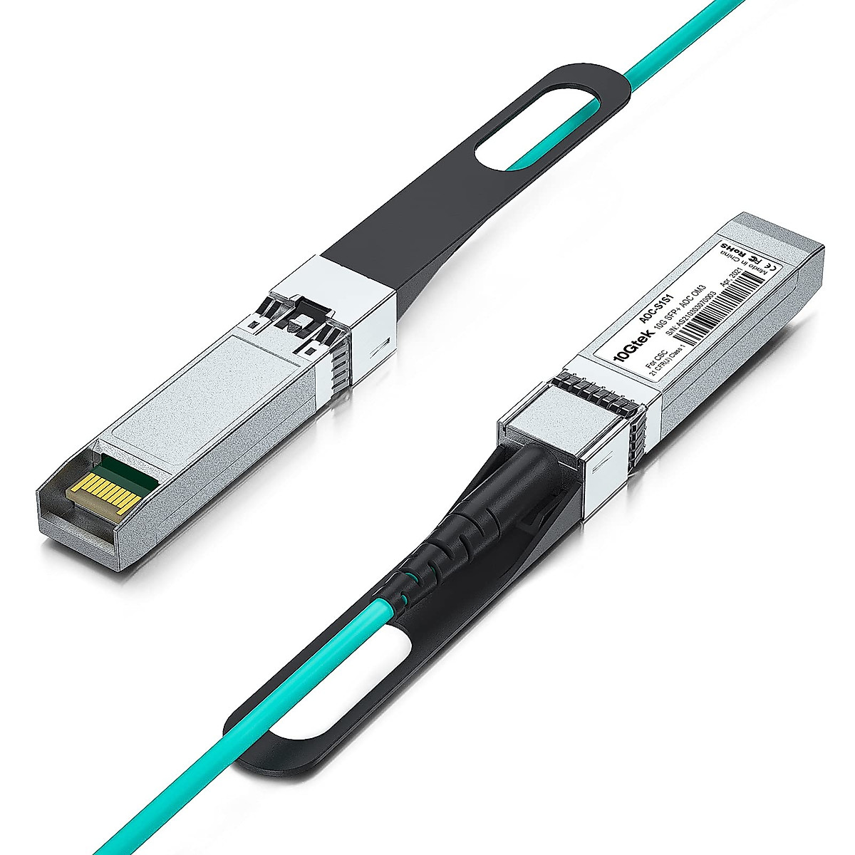 10G SFP+ AOC Cable - 10GbE SFP+ to SFP+ Active Optical Fiber Cable, OM3 MMF Direct-attach Fiber Assemblies with SFP+ connectors for Cisco SFP-10G-AOC10M, Ubiquiti UniFi, Supermicro, Mikrotik, 10-meter