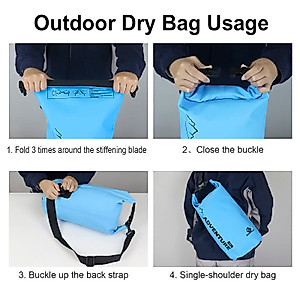 BOMEI PACK - Blue Waterproof Dry Bag for Kayaking, Beach, Rafting, Boating, Hiking, Camping and Fishing