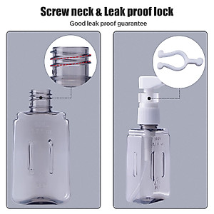 MAGORUI Travel Bottles Set for Toiletries, TSA Approved 4 in 1 Leak Proof Travel Container, Refillable Travel Accessories with Waterproof Label for Business, Personal Travel, Fun Outdoors, Pink