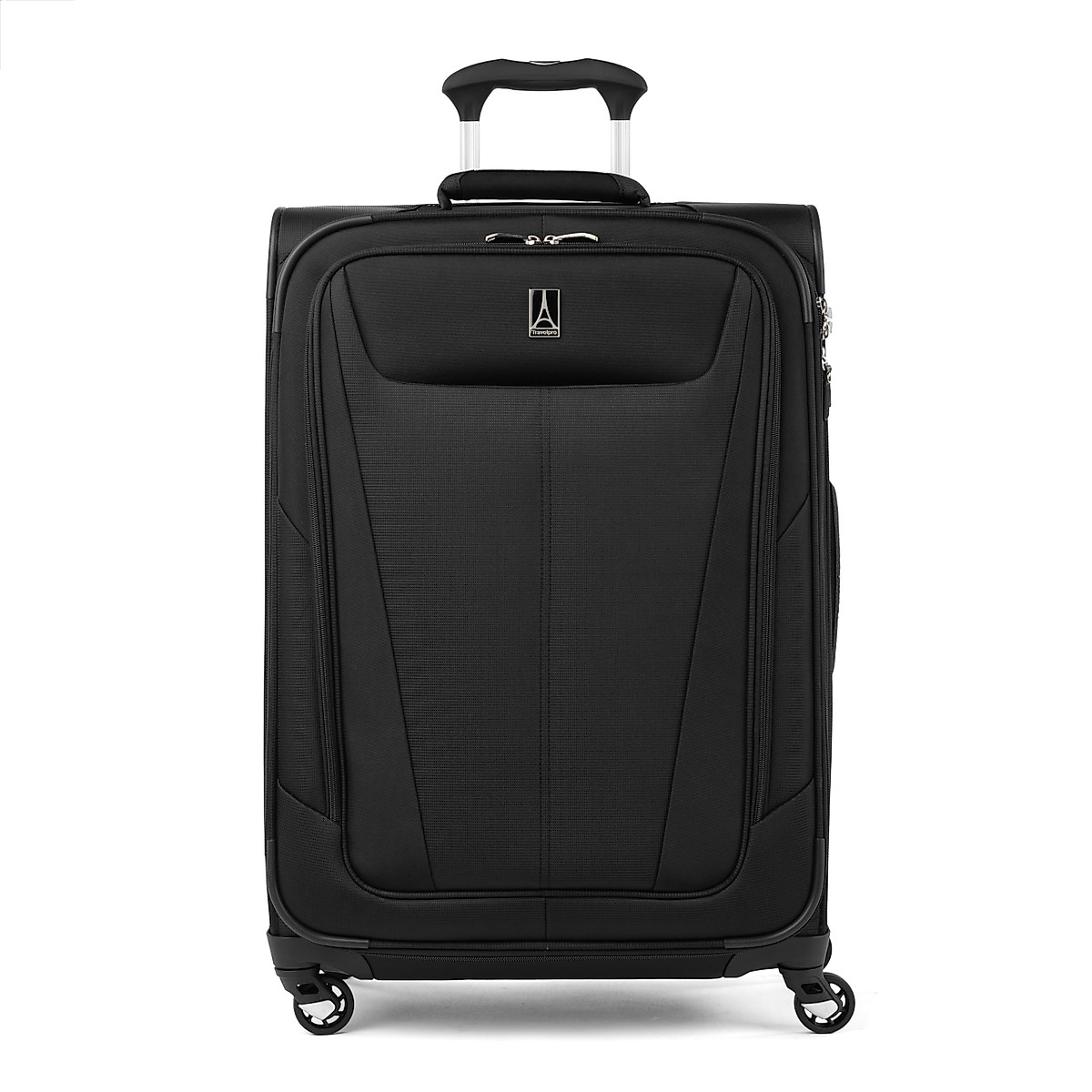 Travelpro Maxlite 5 Softside Expandable Luggage with 4 Spinner Wheels, Lightweight Suitcase, Men and Women, Black, Checked-Medium 25-Inch