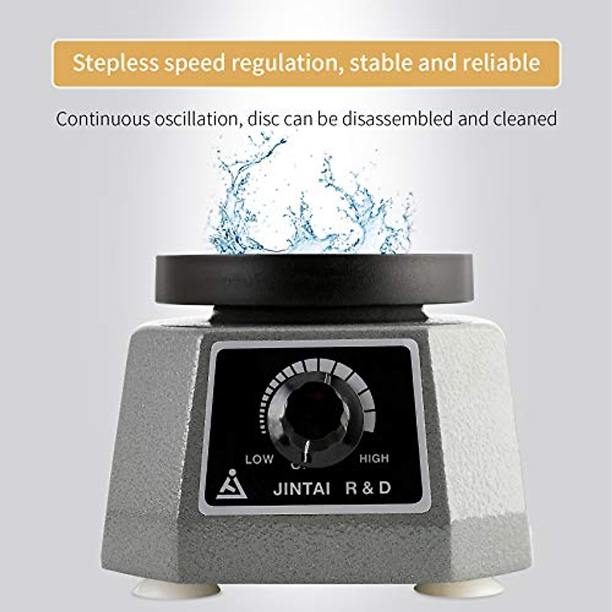 Annhua Dental Vibrator 4" Lab Oscillator Round Shaker, Dentist Vibrators Laboratory Equipment Machine for Mixing Plaster, Gypsum, Pouring Models, Resin Casting, Royal Icing