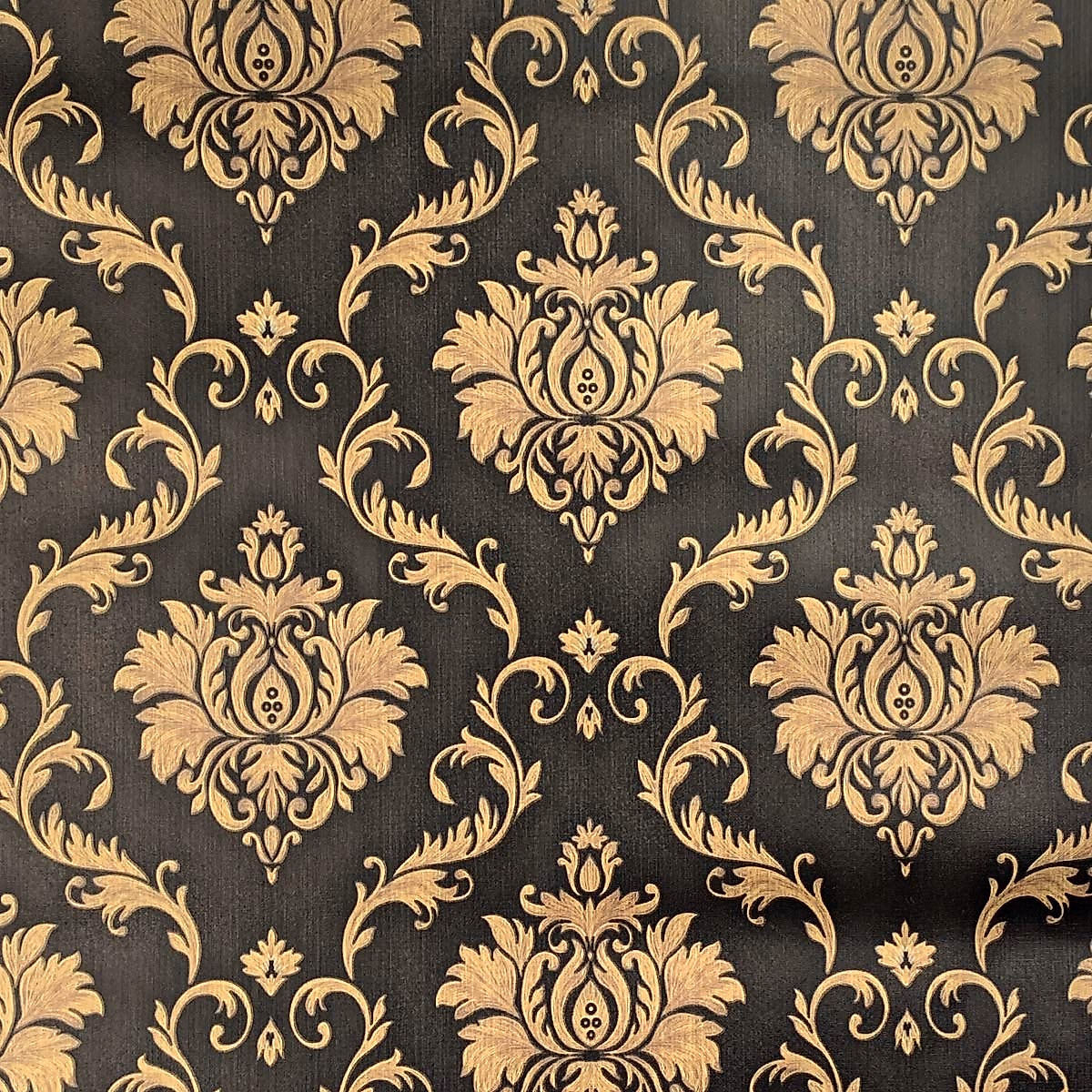 Yifasy Coffee Damask Cabinet Liner Self-Adhesive Shelf Drawer Paper Black Easy Install Redo Countertops Storage Chests 118x17.7 Inch