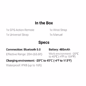 insta360 GPS Action Remote/compatiable with insta360 X3/ ONE X2/ONE RS/ONE R (CINSAAV/A-ALT1)