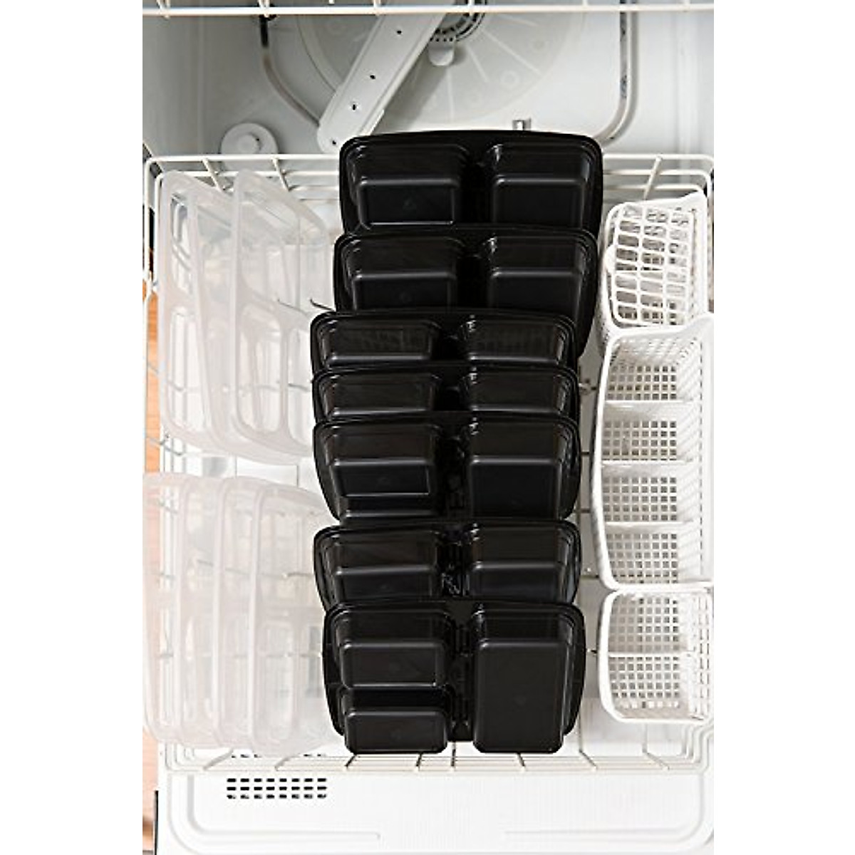 Meal Prep Haven 3 Compartment Airtight Lid Food Containers, 32 oz, Multicolored