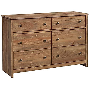 Sauder River Ranch 6-Drawer Bedroom Dresser Sindoori Mango, Sindoori Mango Finish