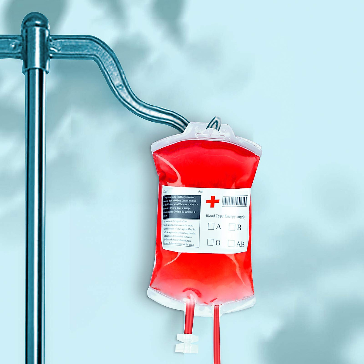 JCLMER 25 Pcs Blood Energy Drink Bag Drink Container IV Bags, Translucent Plastic Pouches Drink Bags for Cold & Hot Drinks for Adults and Kids, Blood Bags Party Favour Drinking Cups