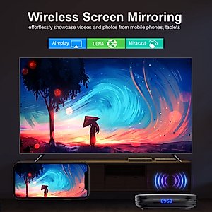 Android TV Box 12.0 4GB RAM 32GB ROM Support 8K 6K Dual-WiFi 2.4G 5.8G Android Box H618 Chipset with HDR10 BT5.0 USB 2.0 3D Ethernet with Mini Backlit Keyboard