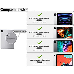 Topwin Cute Crown Case for iPad Pro 12.9-inch (6th & 5th Gen), Bling Diamond PU Leather Smart Auto Sleep/Wake Kickstand Shockproof Flip Case for 12.9 Pro (White)