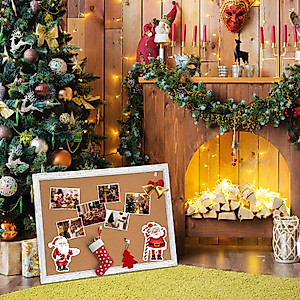 QUEENLINK Cork Board, White Framed Bulletin Board for Wall, 36” x 24” Wall Mounted Vision Board Decorative Poster Board with 10 Push Pins for Home & Office