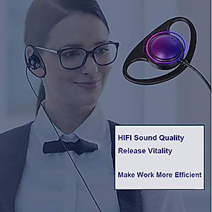 XFOX® 2Pin Advanced D Shape Clip-Ear PTT Headset Earpiece Mic for Motorola 2 Way Radios GP88S GP300 GP68 GP2000 GP88 GP3188 CP040 CP1200 A8 A6 A10 A12 Walkie Talkies(2Pack)