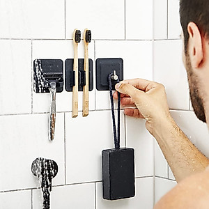 Tooletries - The Arnold Bathroom & Storage Hook - Silicone Toiletry Organizer, Shower & Bathroom Accessory - Features Silicone-Grip Technology, Removable & Reusable - Charcoal