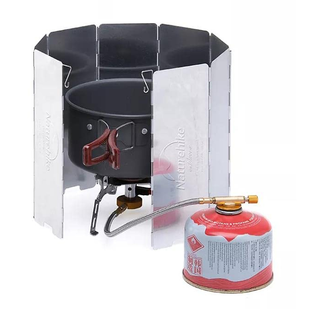 Naturehike Multifunctional Split Outdoor Portable Stove Windscreen Foldable 3000W Strong Firepower Portable Outdoor Camping Stove Windscreen（only windscreen）