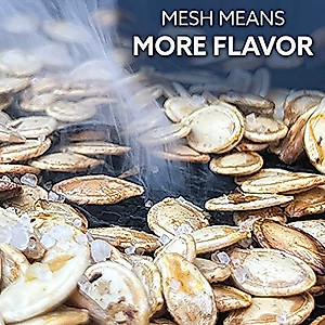 Kona Vegetable Grill Basket - 12" X 12" Non Stick Mesh for BBQ, Pellet Grills, Smokers - Great for Fish, Veggies, Kabobs, Fruit, Nuts, Smoking Cheese