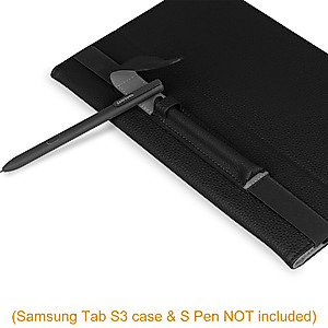 Fintie S Pen Holder for Samsung S Pen (PX510/PX710/PT870), Premium Vegan Leather Cover Sleeve Pouch Compatible with Galaxy Tab S9 Ultra/S9 FE/S8 Ultra/S8+/S6 Lite, Black