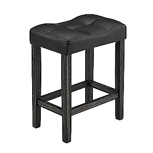 Bar Table and Chairs Set for 4,5 Piece Dining Table Set with PU Stool, Industrial Breakfast Table Set, for Living Room, Dining Room, Game Room,Small Space（Black）