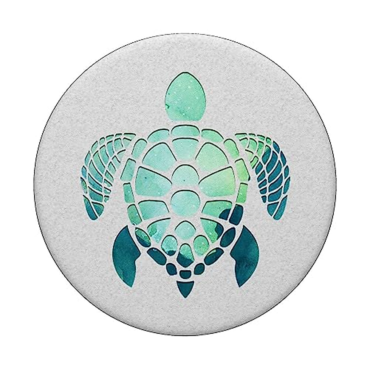 Green Watercolor Turtle Phone Grip On a White PopSockets Swappable PopGrip