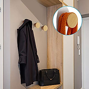 6 Pieces Wooden Coat Hooks Wall Mounted Single Cone Coat Hook Rustic Wall Coat Rack for Living Room Hanging Coats, Hats, Bags