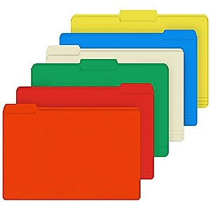 File Folder, HERKKA 120 Pack 1/3 Cut Tab File Folders, Colored File Folders Designed for Office and Classroom Use, Letter Size, Assorted 6 Colors
