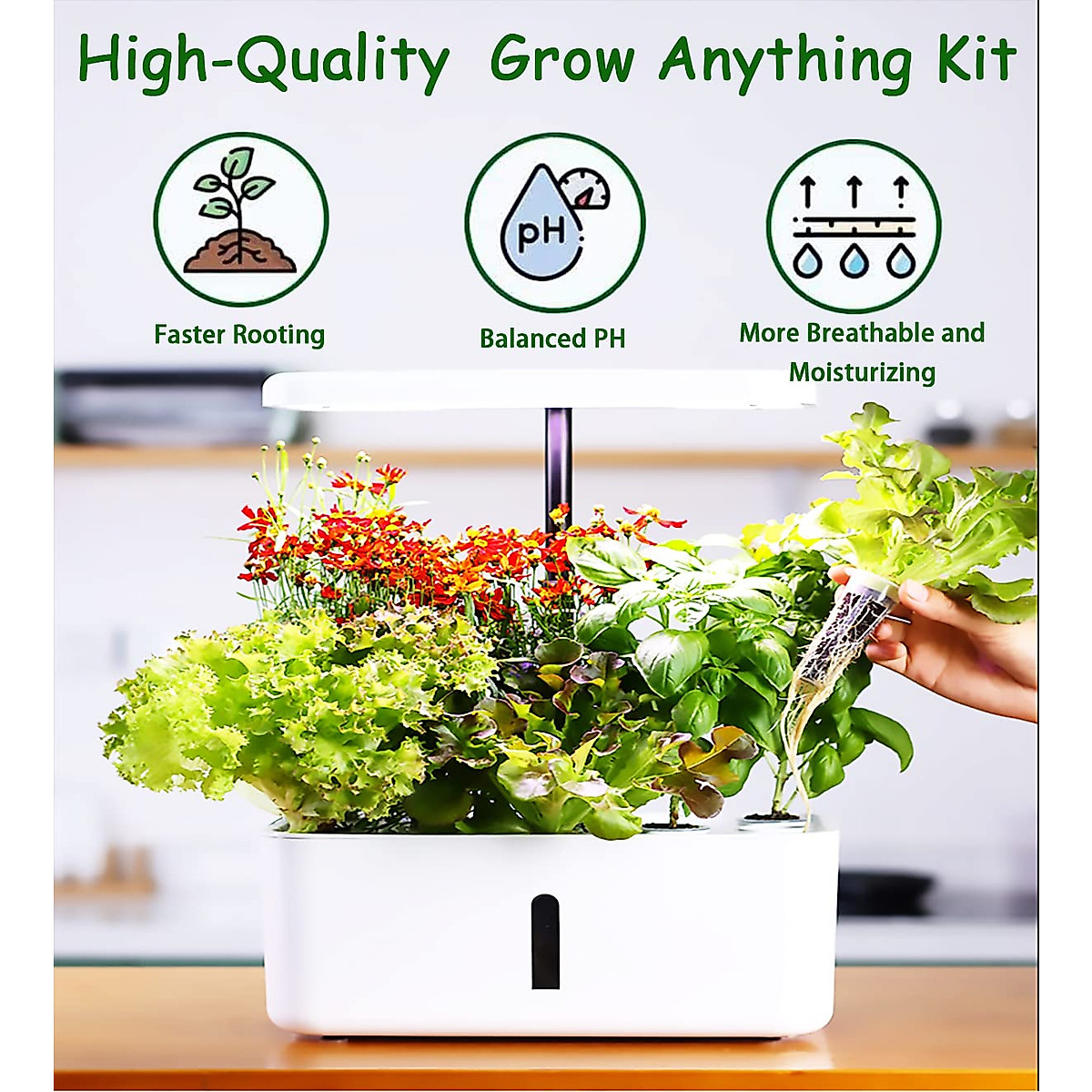 151 Pcs Seed Pod Kit for Hydroponic Growing System, Grow Anything Kit with 50 Pieces Replacement Grow Sponges,24 Grow Baskets, 24 Grow Domes(Not Include Seeds)