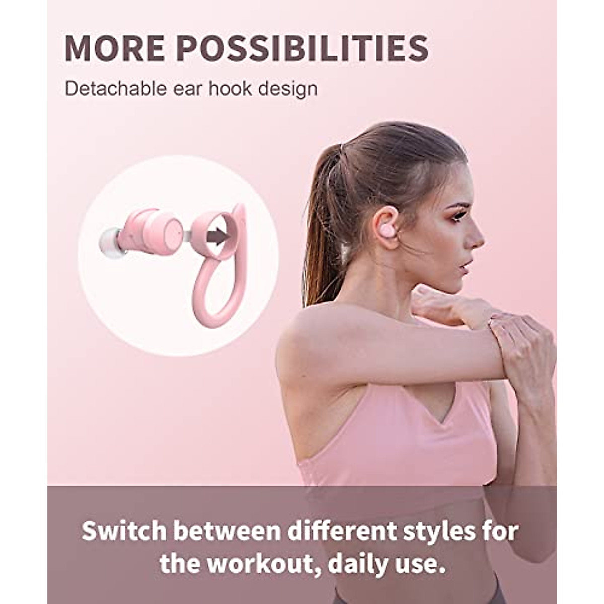 Wireless Earbuds, Bluetooth 5.1 Sport Headphones with mic, Noise Cancelling Touch Control in-Ear Bluetooth Earphones, Type-C Charging Wireless Headphones Auto Pairing, Stereo Headset for Gym