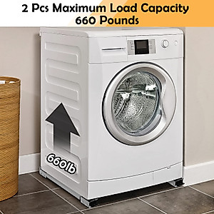 4PCS Extendable Furniture Appliances Rollers, Mover Tools with 24 Roller & Brake Equipment for Heavy Washing Dryer Machine Refrigerator Strong Base Stand Mobile Wheels Grey