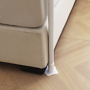 AIKASY Premium Canopy Bed Frame Post for Full Size Beds, Enhanced Metal Poles, Four Corner Bed Brackets, Ideal for Metal and Wood Bed Frames, Bedroom Decor Upgrade （White, Full）