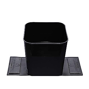 HAUSSIMPLE Car Trash Can Waterproof Plastic Garbage Bin Litter Waste Basket Auto Interior Organizer 1.4 Gallon with No Tip Stability Flap Pack of 2 (Black)
