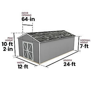 Handy Home Products Astoria 12x24 Do-It-Yourself Wooden Storage Shed