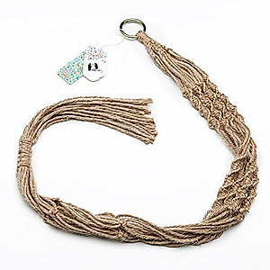 Mkono 2 Pack Macrame Plant Hangers Indoor Hanging Planter Basket Decorative Flower Pot Holder Jute Rope for Indoor Outdoor Home Decor 4 Legs 40 Inch, Brown