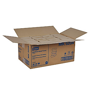 Tork Multifold Hand Towel Natural H2, Universal, 100% Recycled Fibers, 16 x 250 Sheets, MK520A