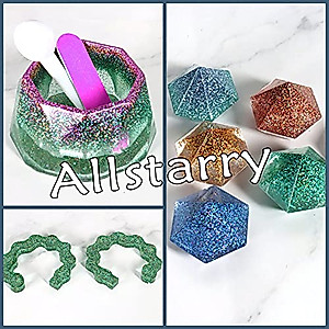 Allstarry Holographic Ultra Fine Glitter 4 Colors Metallic Autumn Gold Orange Coppery Glitter Powder 80ml per Jar for Resin, Tumblers, Slime, Painting Arts, Nail Art DIY Decoration