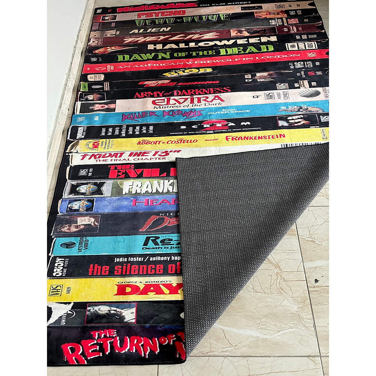 Generic Nostalgic Retro Style Rug, Runner Rug, VHS Case Themed, Horror Rug, Home Theater TV Room,Long Rug,Entry Rug,Hallway Runner Rug D1242.1 80x200Cm//31x78 inch