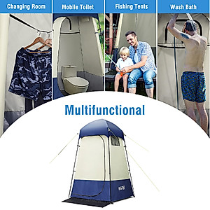 G4Free Large Camping Privacy Shelter Tent, Portable Outdoor Easy Set Up Shower Tent Dressing Changing Room with Carry Bag, Camp Toilet (Blue)