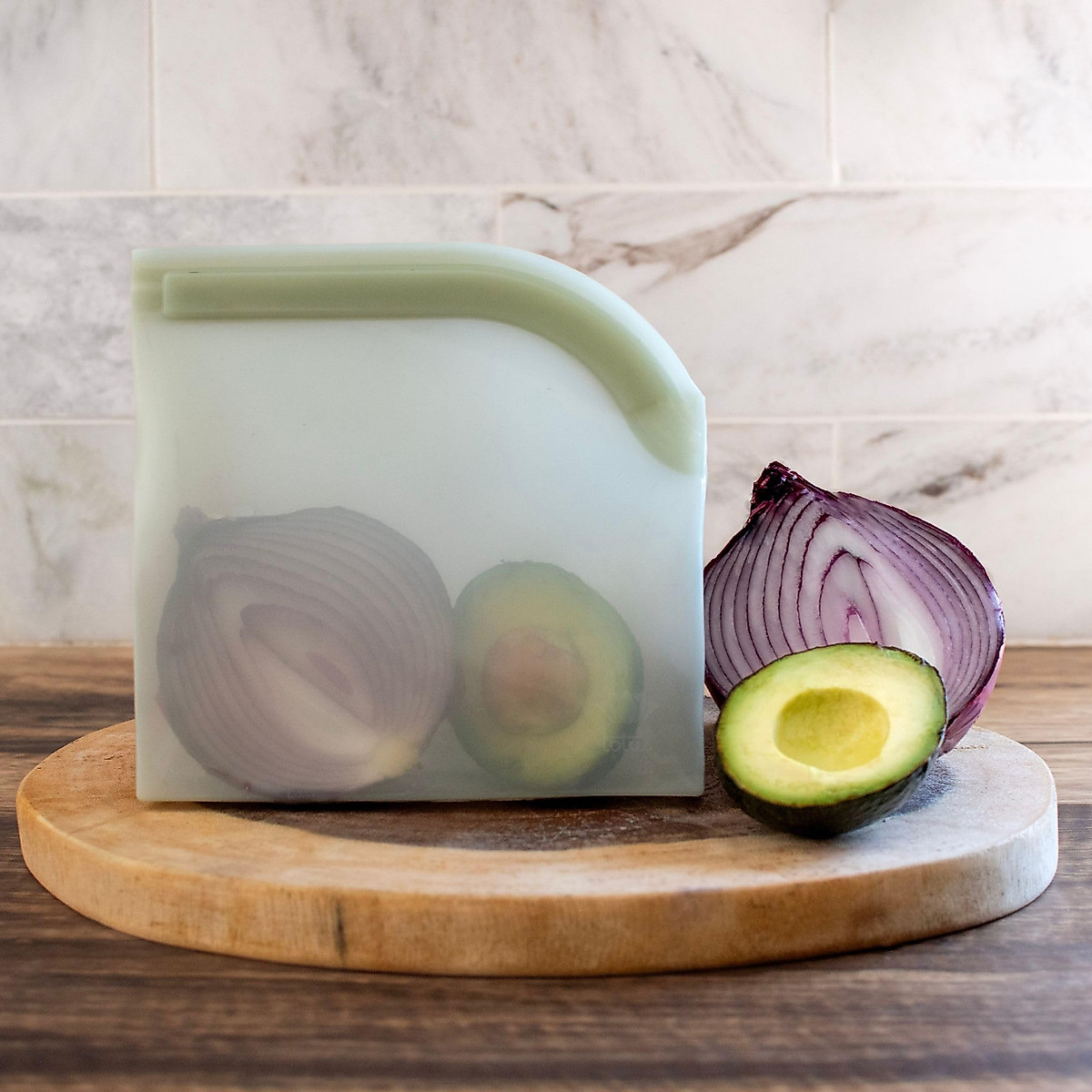 Lotus Reusable Silicone Food Storage Bags Silicone Freezer Bags-Microwave & Dishwasher Safe Reusable Storage Bags Silicone Zip Lock Bags, BPA Lead Toxin Free Sustainable Silicone Storage Bags for Food