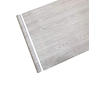 LovingWay Light Grey Wood Grain Shelf and Drawer Liner 17.7x177 Inch Self-Adheive PVC Home Shop Furnitures Decor Sticker Easy Install