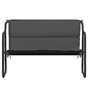 Patio Benches 2-Seater Patio Bench with Cushion Anthracite Steel,2Seater Outdoor Patio Bench with Comfortable Cushions and UVResistant Textilene for Gardens and Terraces Outdoor Furniture & Accessorie