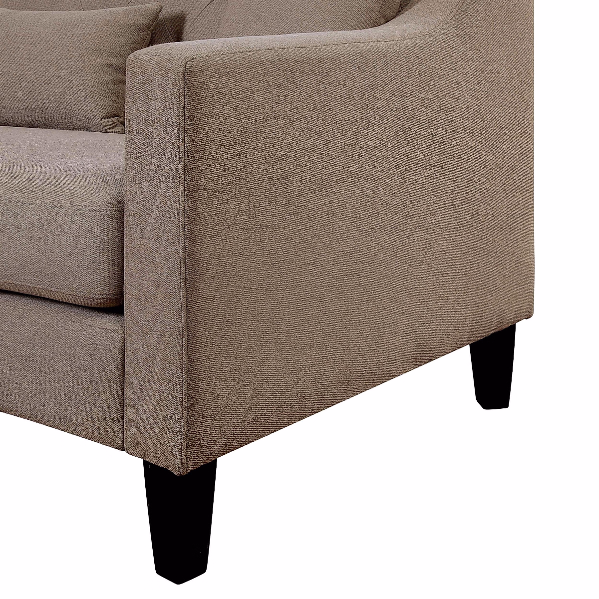 Furniture of America Stenson Contemporary Chenille Tufted Sectional in Warm Gray