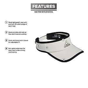 adidas Men's Superlite Performance Visor Older Model, Alumina/Black, One Size